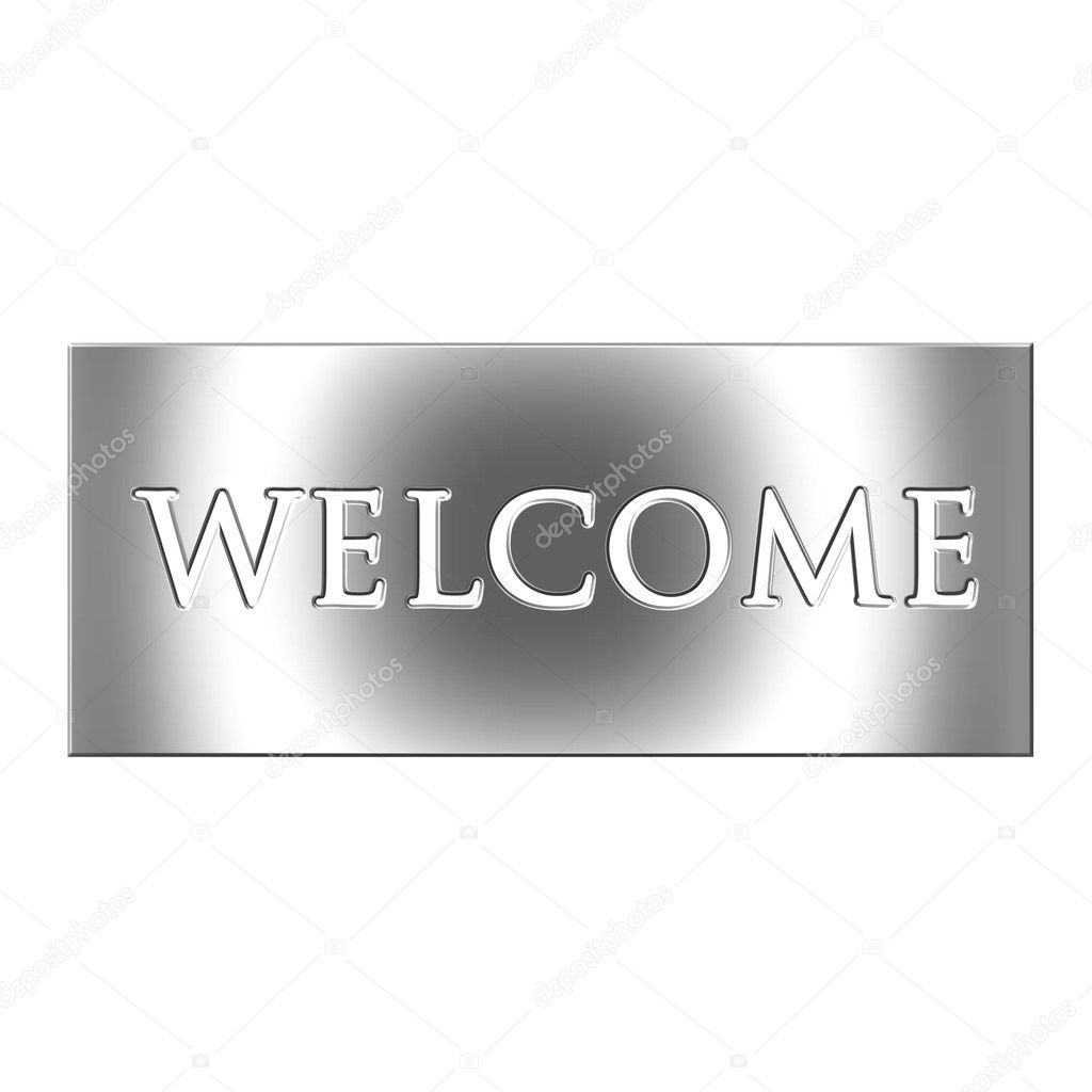 3D Silver Welcome Sign — Stock Photo © georgios #1403306