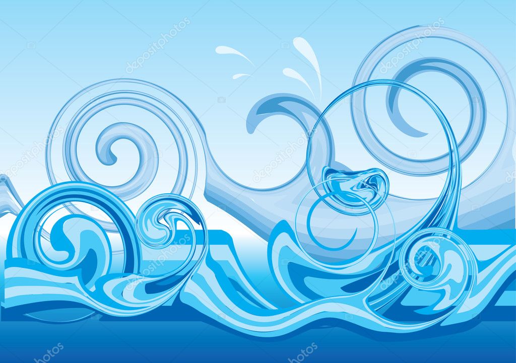 Stylised wave design Stock Vector Image by ©itmuryn #1235045