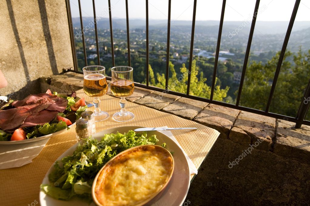 Restaurant with a panoramic view Stock Photo by ©klenova 1500573
