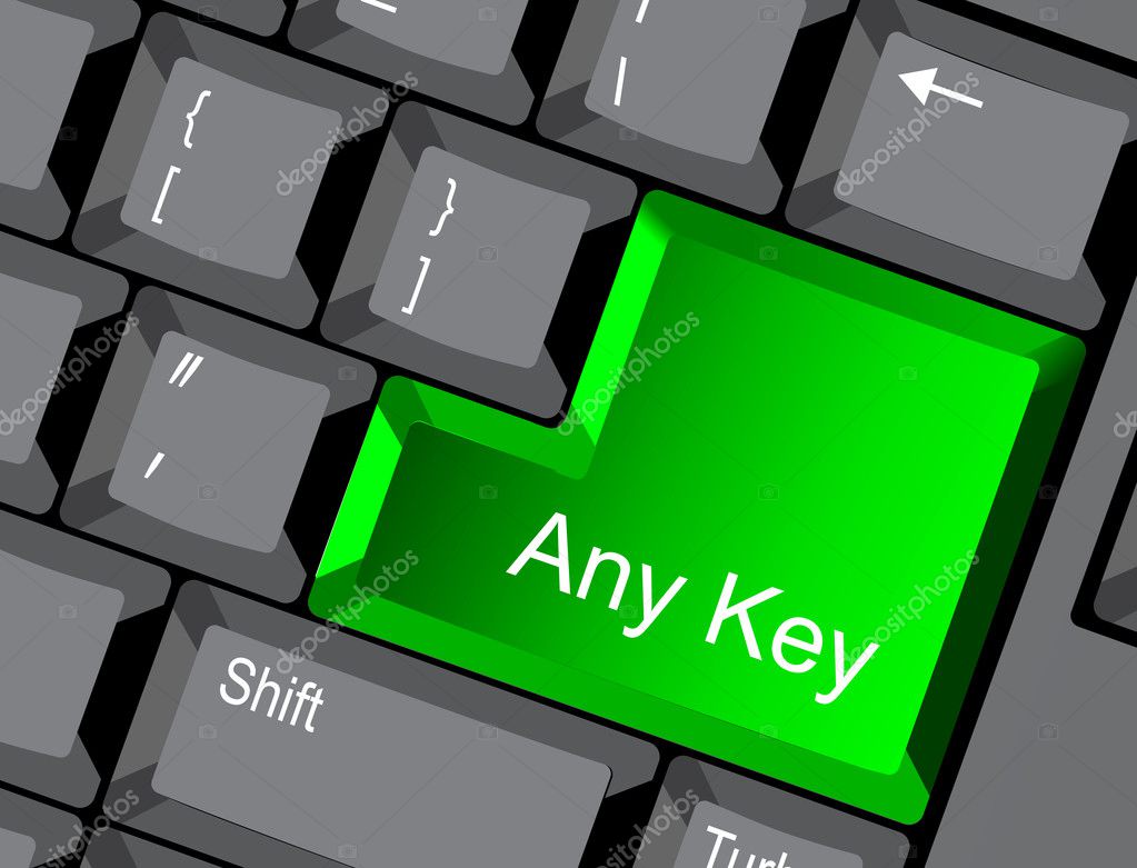 Any key keyboard — Stock Vector © Yuriy_Vlasenko #1260911