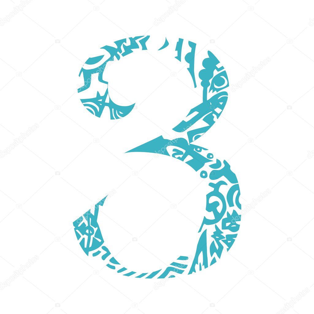 Stylized number three Stock Vector Image by ©markovka #1518747 Stylized number three Stock Vector Image by ©markovka #1518747