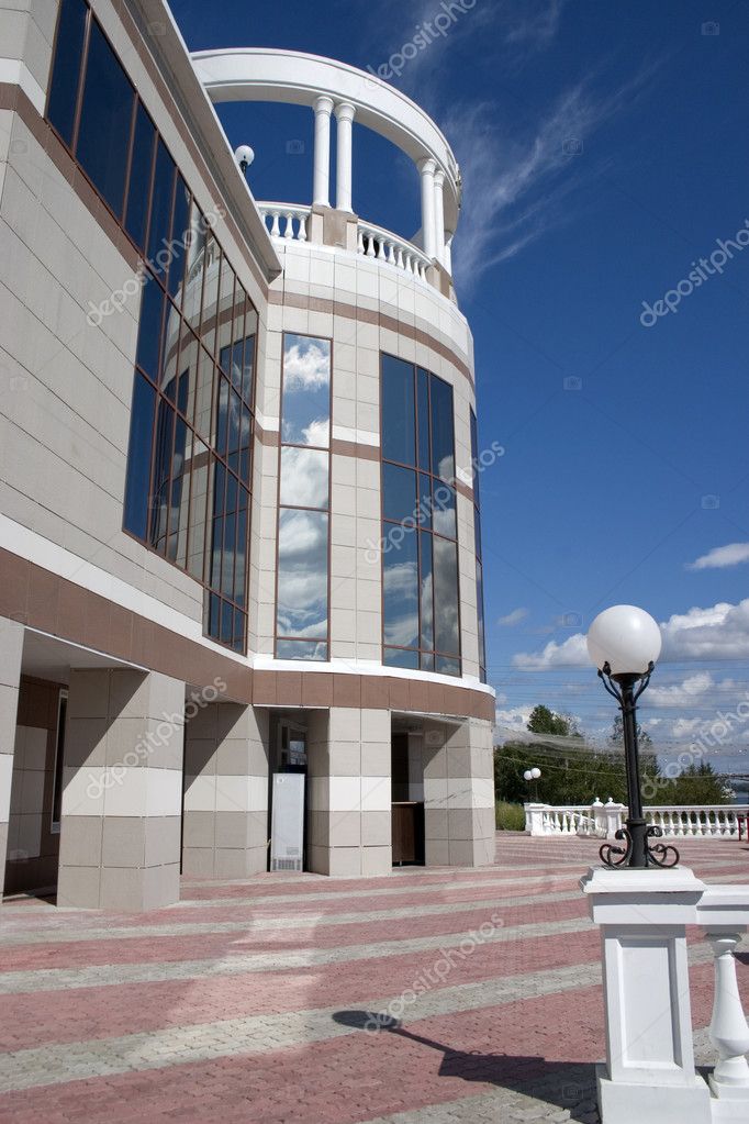 Glass facade and balcony with columns. — Stock Photo © botsman141 #1307320