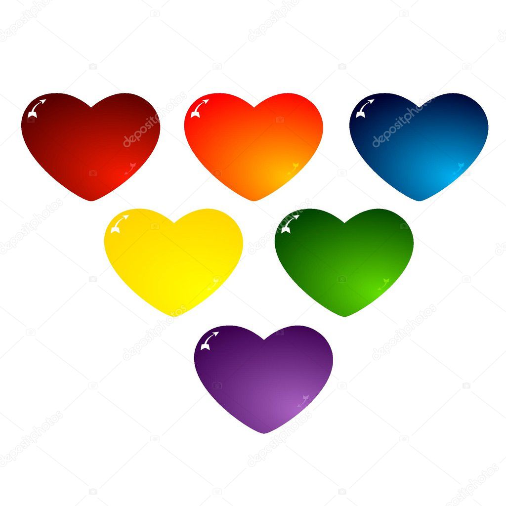 Colored hearts — Stock Vector © lapotnik #2576326