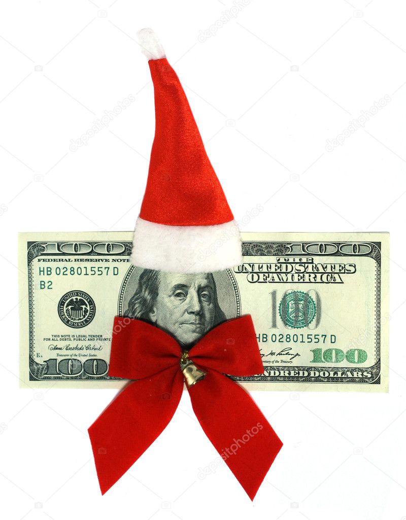 100 banknote in Santa's uniform Stock Photo by ©lucysd 1296636