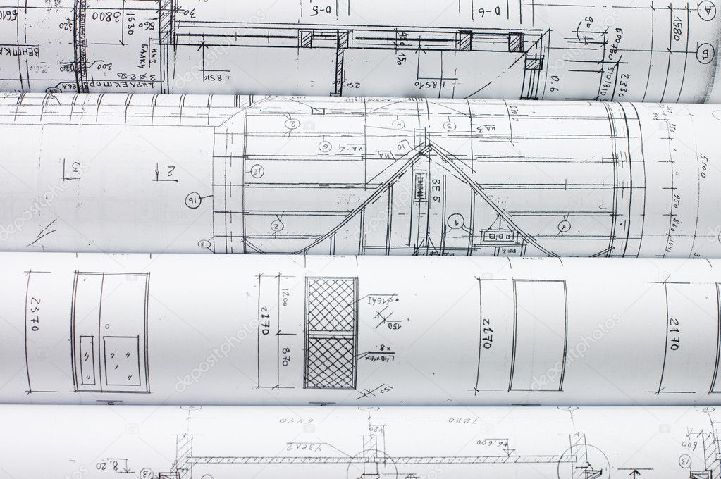 Rolls of Engineering Drawings — Stock Photo © voronin-76 #2578441