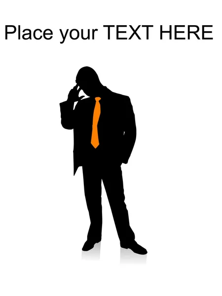Silhouette of young confused businessman — Stock Photo ... Silhouette of young confused businessman — Stock Photo ...