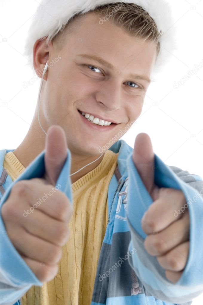 Pleased man wishing goodluck Stock Photo by ©imagerymajestic 1654335
