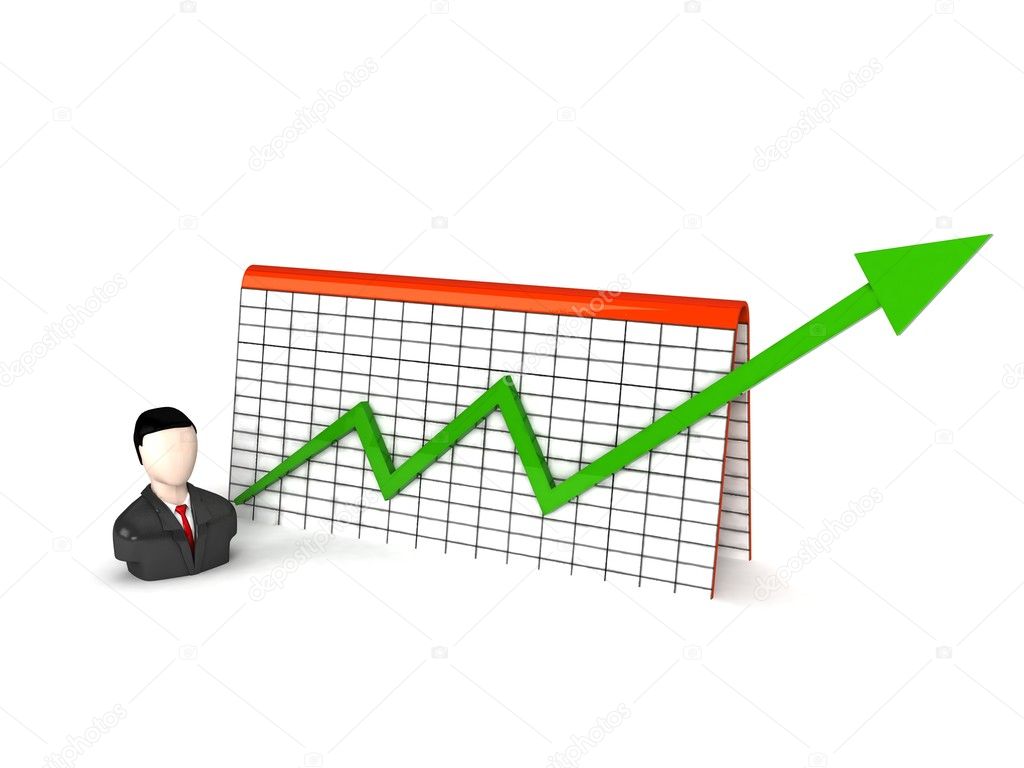 3d man with progress graph — Stock Photo © imagerymajestic #1654718