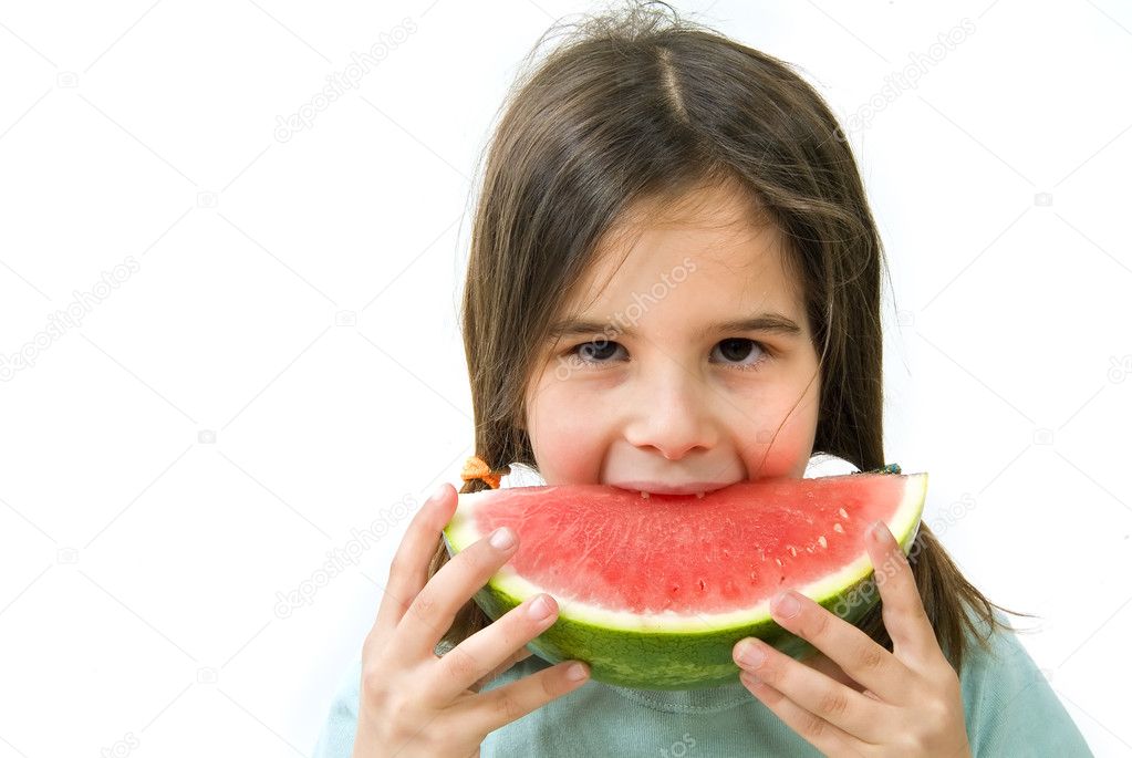 Girl eating Watermelon Stock Photo by ©NoamArmonn 1414408