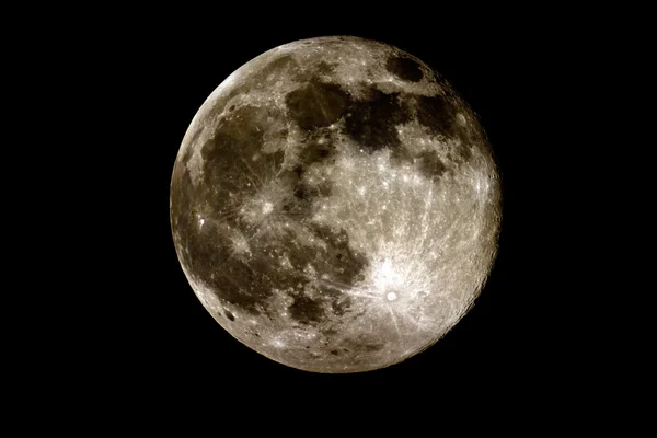 Close up of Full blue moon with star on black space background, Blue ...