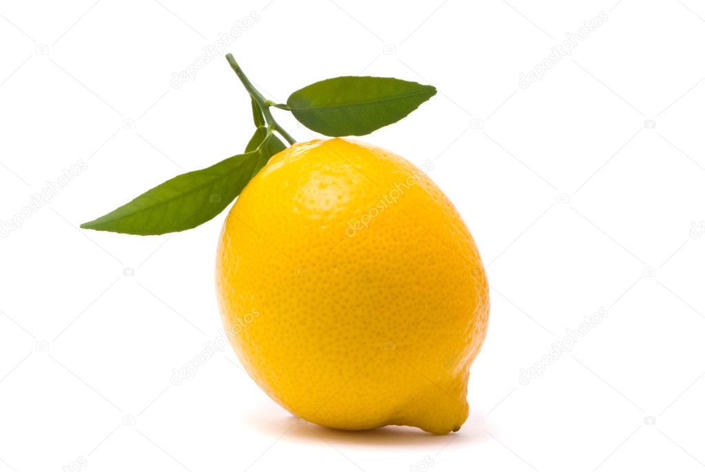 Lemon with fresh leaves — Stock Photo © Hintau_Aliaksey #1364071