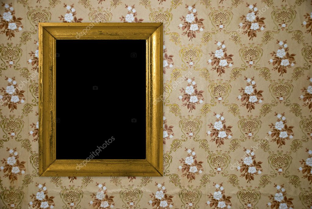 Vintage frame on wallpaper background Stock Photo by ©Hintau_Aliaksey ...
