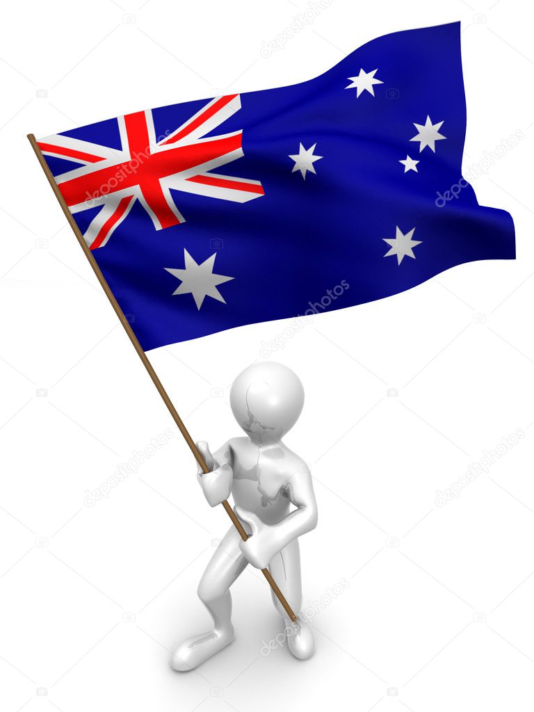 Men with flag. Australia — Stock Photo © maxxyustas #1412893