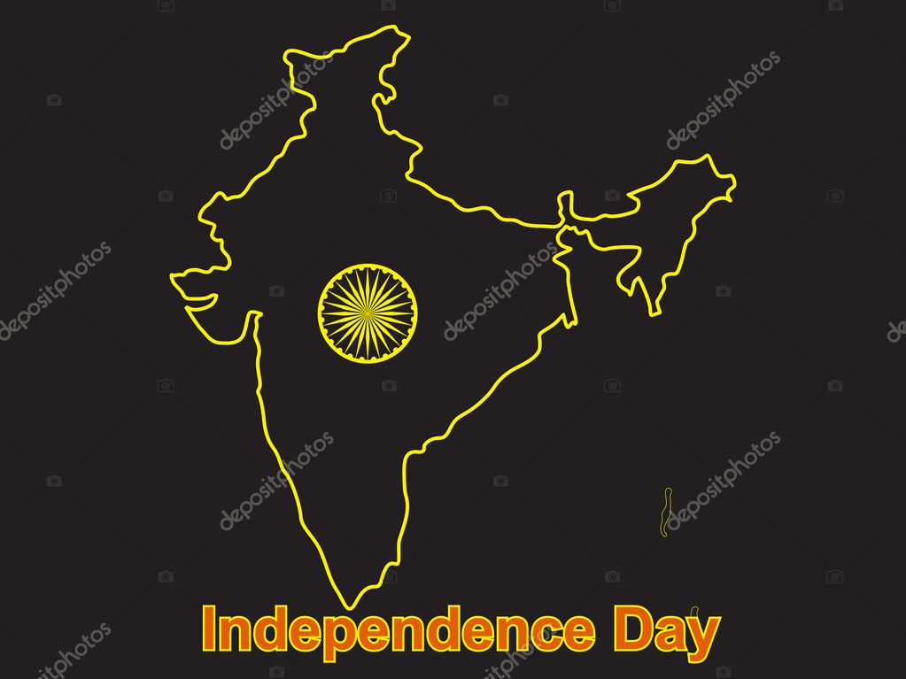 Indian map with ashok wheel Stock Vector by ©alliesinteract 1513300