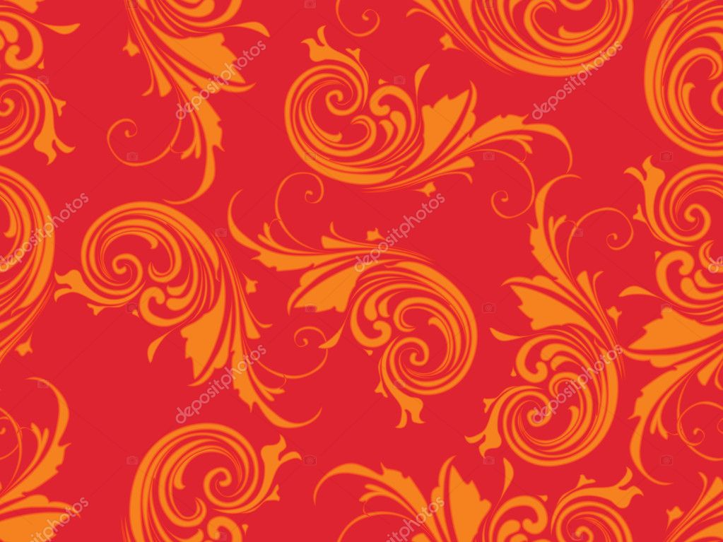 Red background with orange floral Stock Vector Image by ©alliesinteract ...