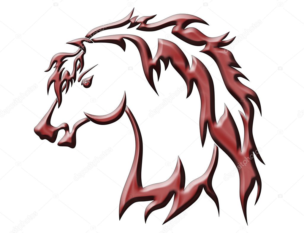 Illustration of red horse ⬇ Stock Photo, Image by © skylark12 #1419351