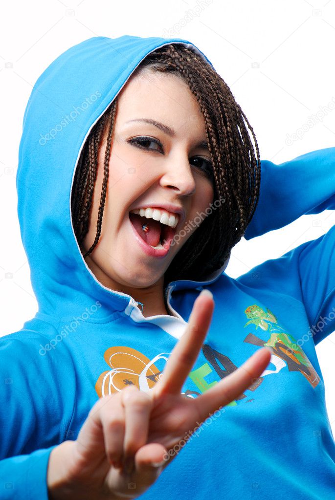 Showing victory sign Stock Photo by ©valuavitaly 1485999