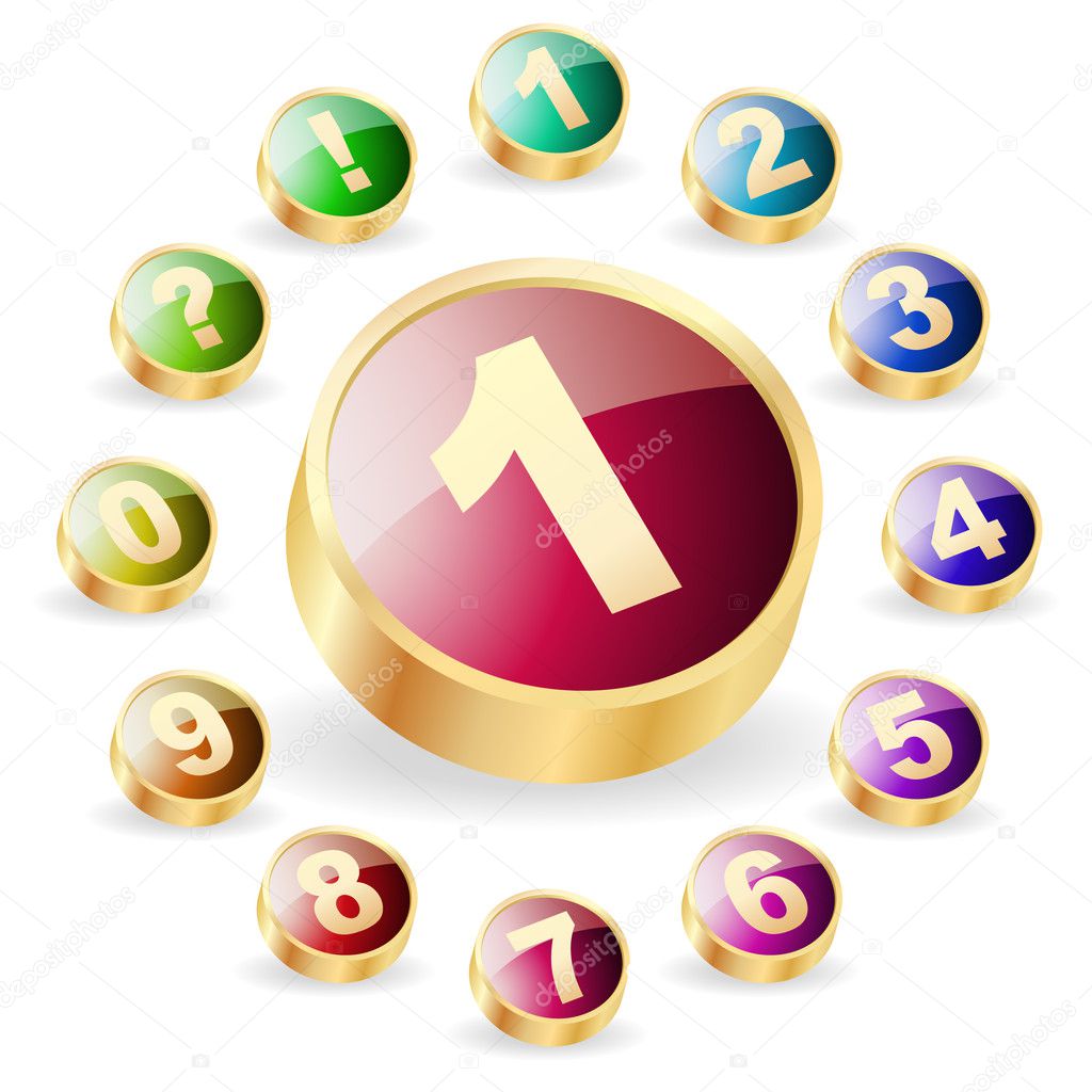 Número de iconos. Conjunto de vectores . Vector de stock #2560504 de ...