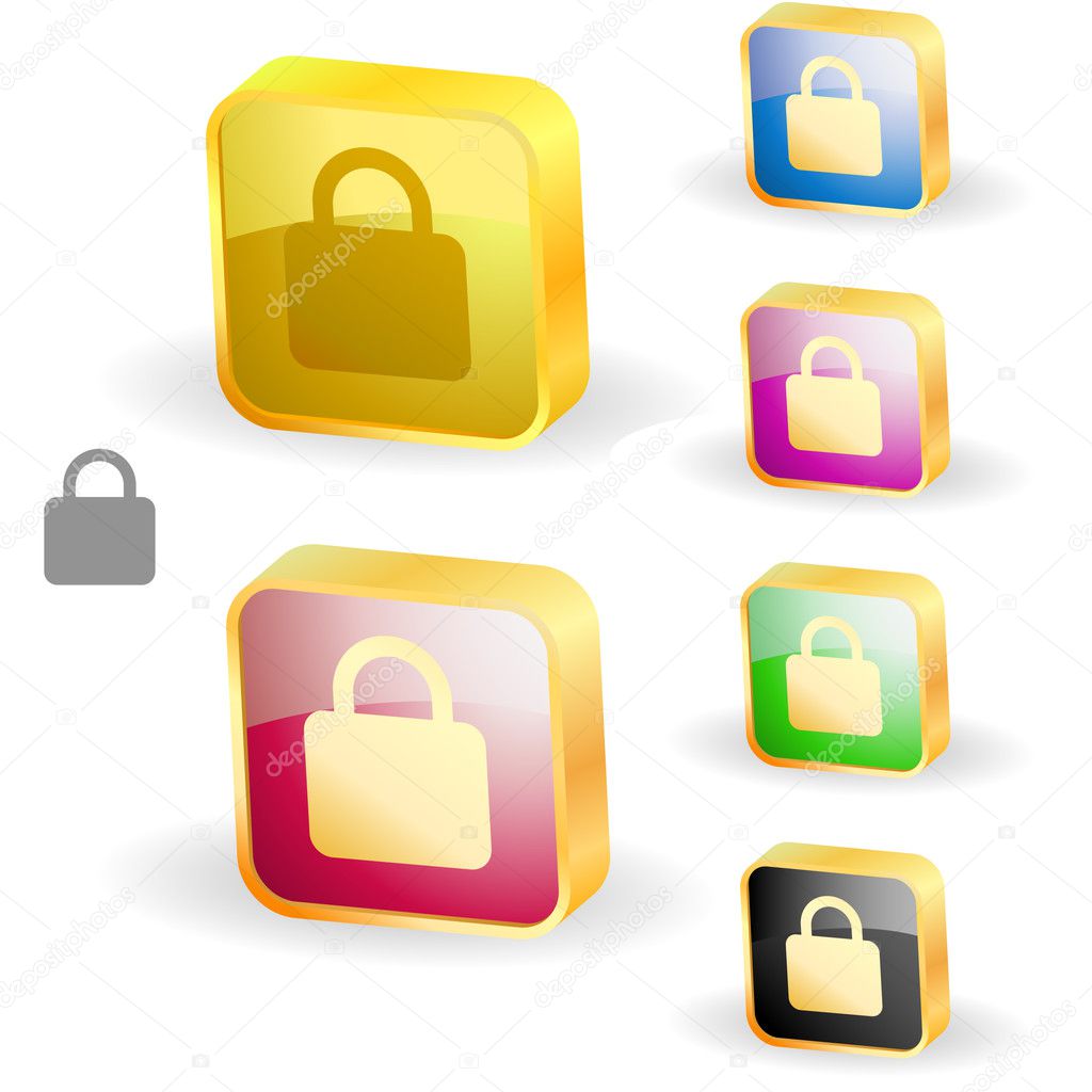 Juego de botones de candado. Colección vectorial . Vector de stock por ...