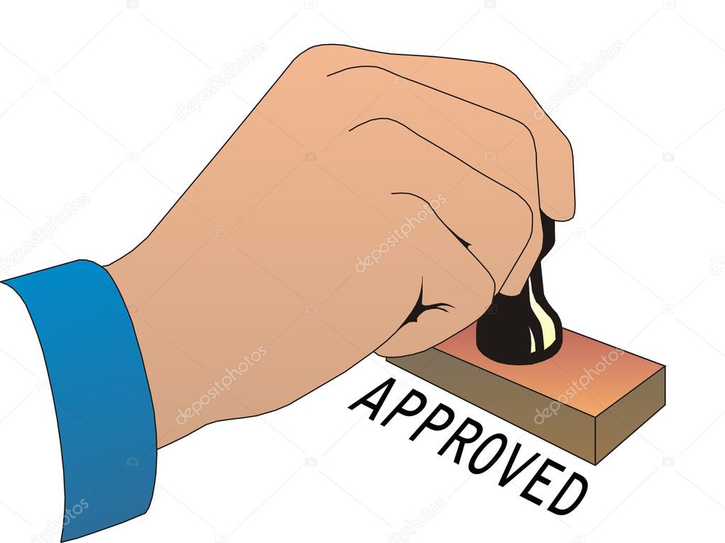 Man with a hand stamp on white backgroun Stock Photo by ©pakmor 1644425