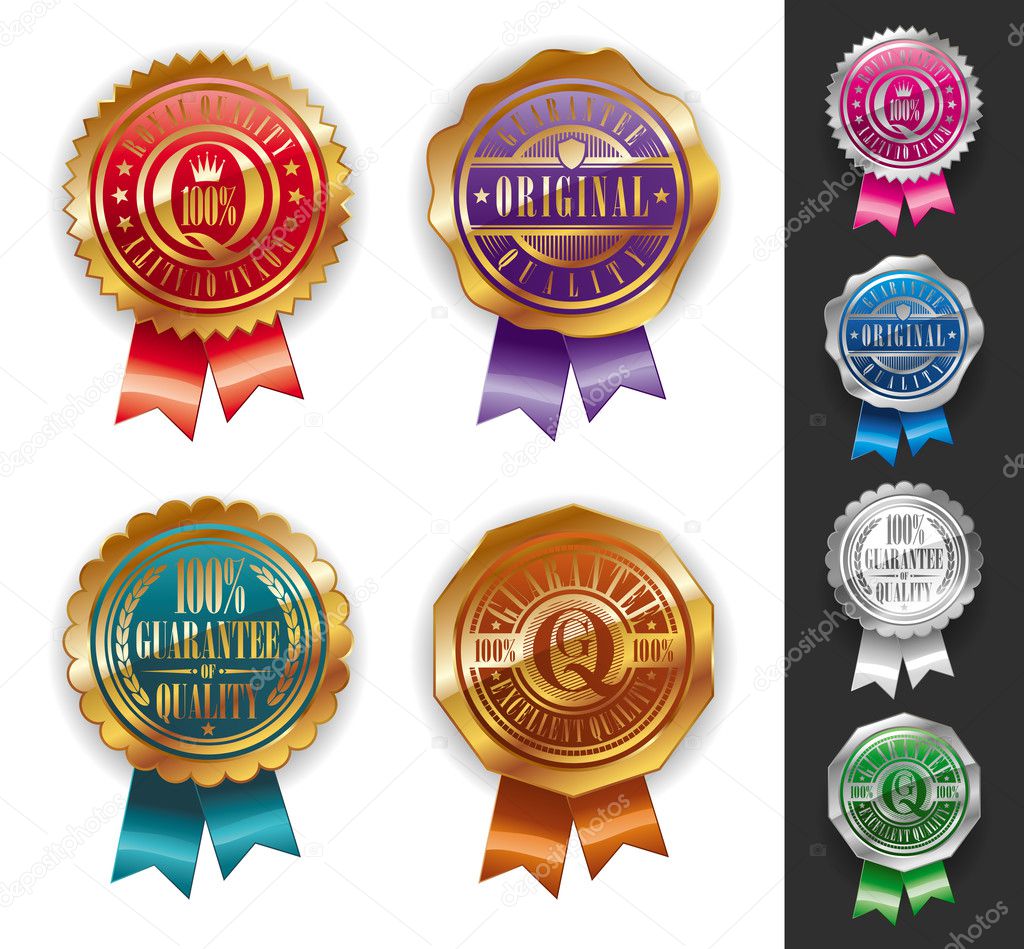 Gold and silver quality seals Stock Vector Image by ©S-E-R-G-O #1720638