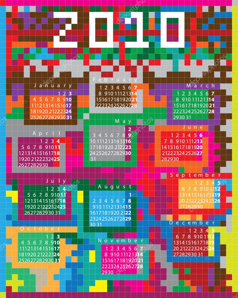 Colorful calendar Stock Vector Image by ©magraphics #1512591