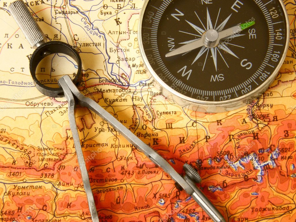 Map and compass — Stock Photo © sergeyjpg #1509420