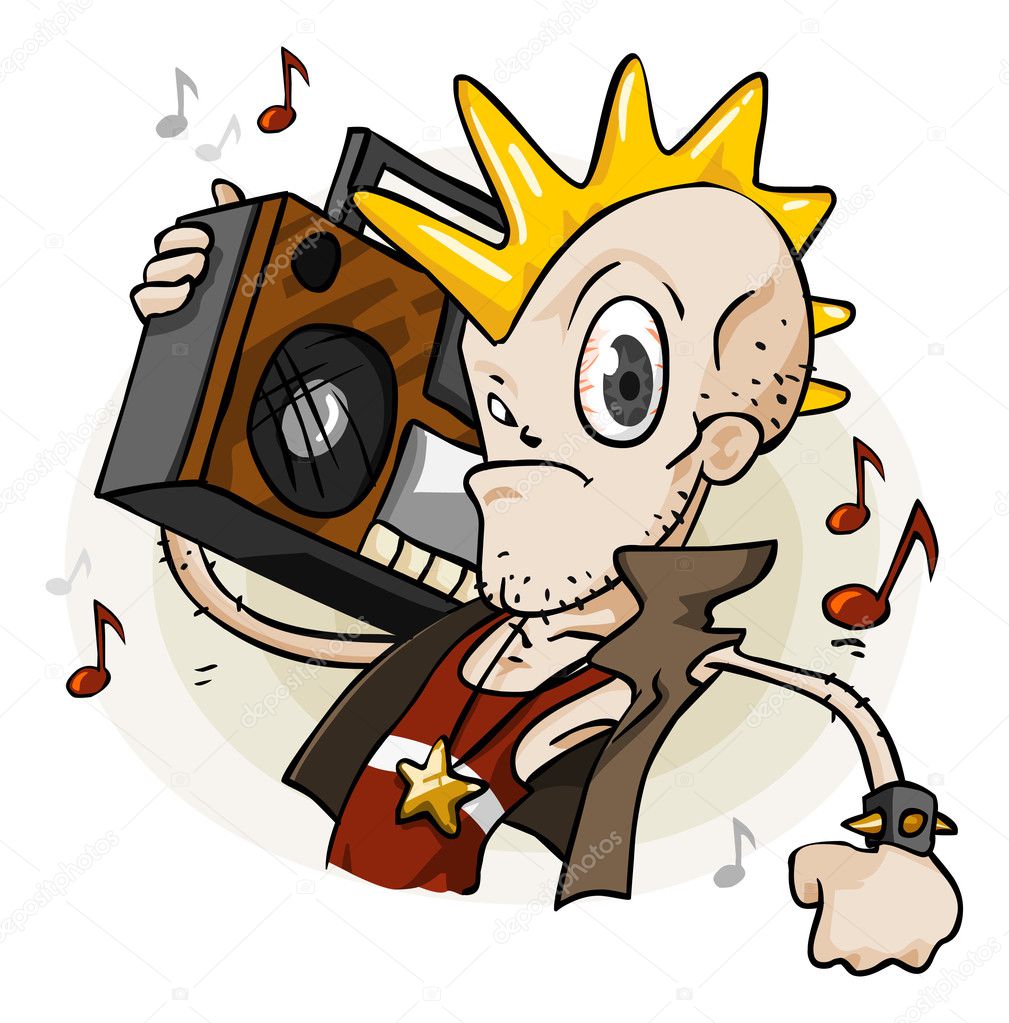Punk con Stereo. Serie de dibujos animados Stock Vector by ©sukmaraga ...