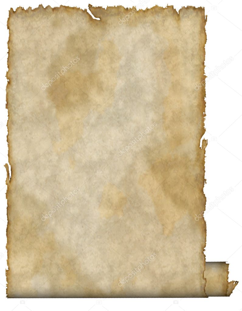 Aged old paper with twirled bottom — Stock Photo © Sytine #1895187