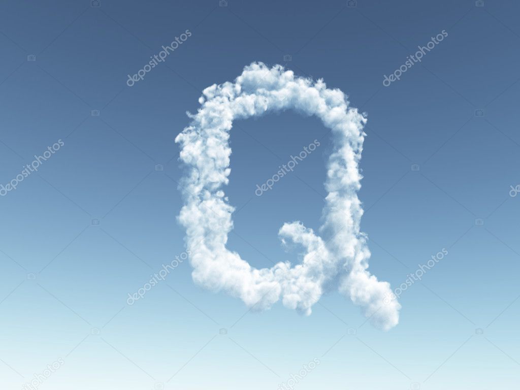 Cloudy letter Q — Stock Photo © drizzd #1531994