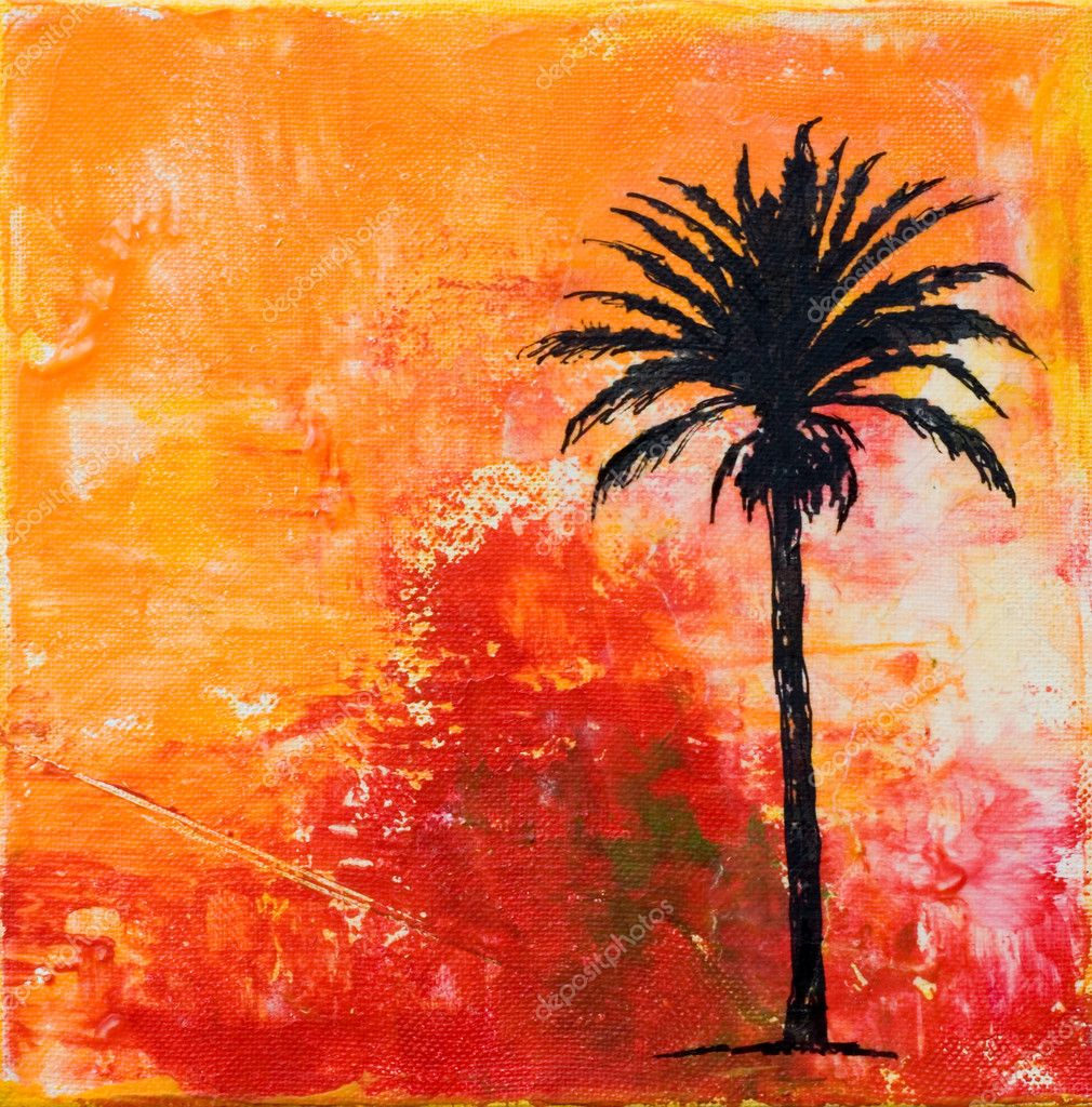 Palm-tree artwork — Stock Photo © Anegada #1525406