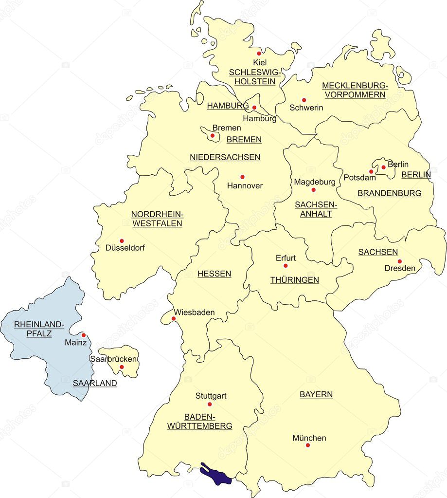 Kaart van Duitsland — Stockvector © Toenne #1530340