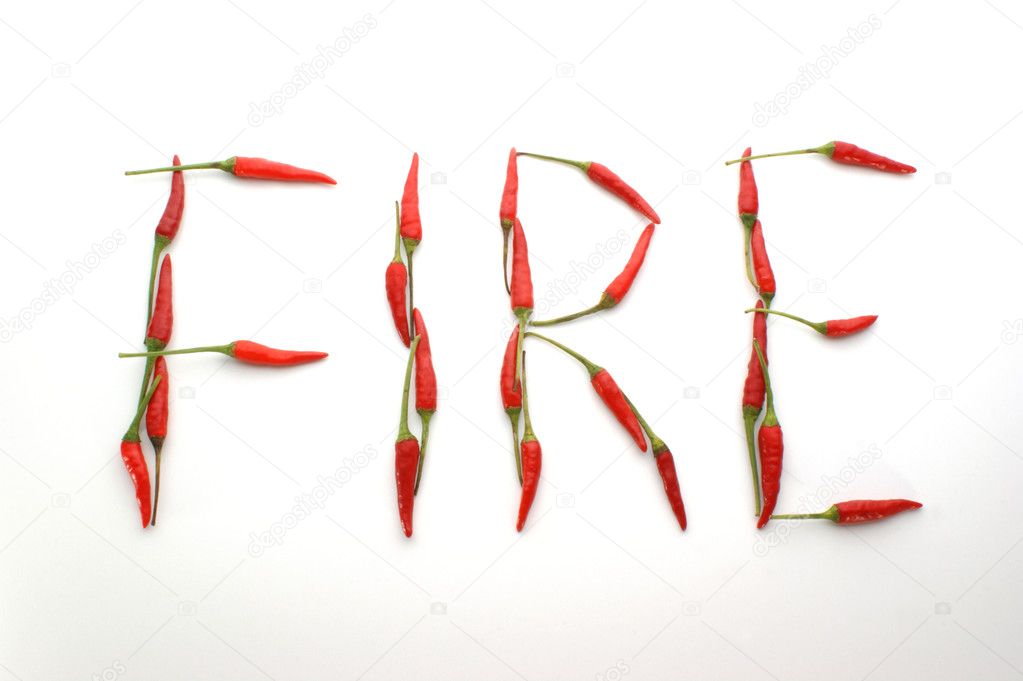 Fire made with hot chilli Stock Photo by ©Szakaly 1593394