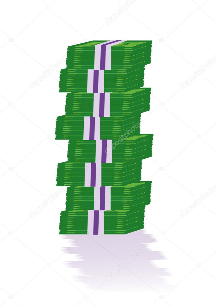Bundle of bank notes — Stock Vector © Lillllia #1537023