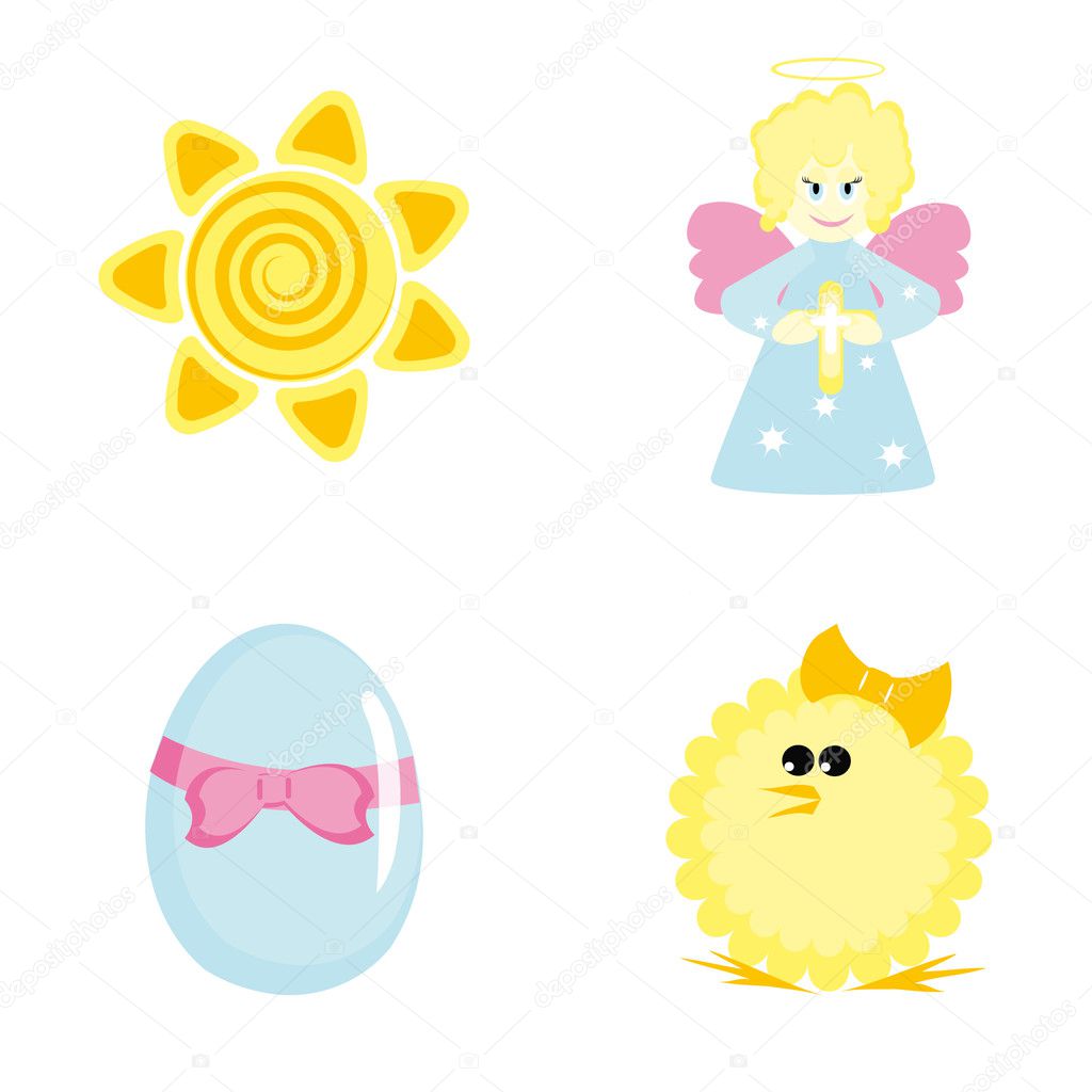 Cartoon icons for Easter design Stock Vector Image by ©Lillllia #1630834