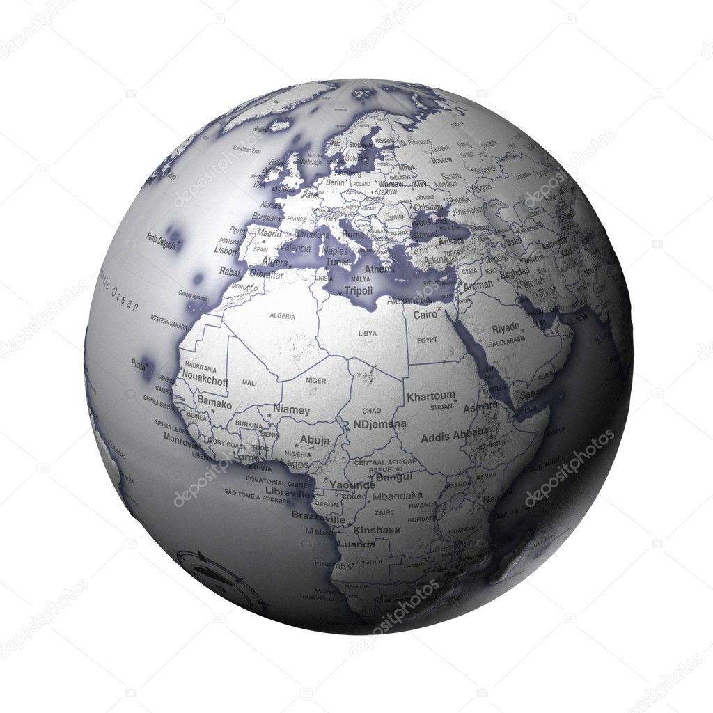 High detailed globe map Stock Photo by ©Baoooo 1747508