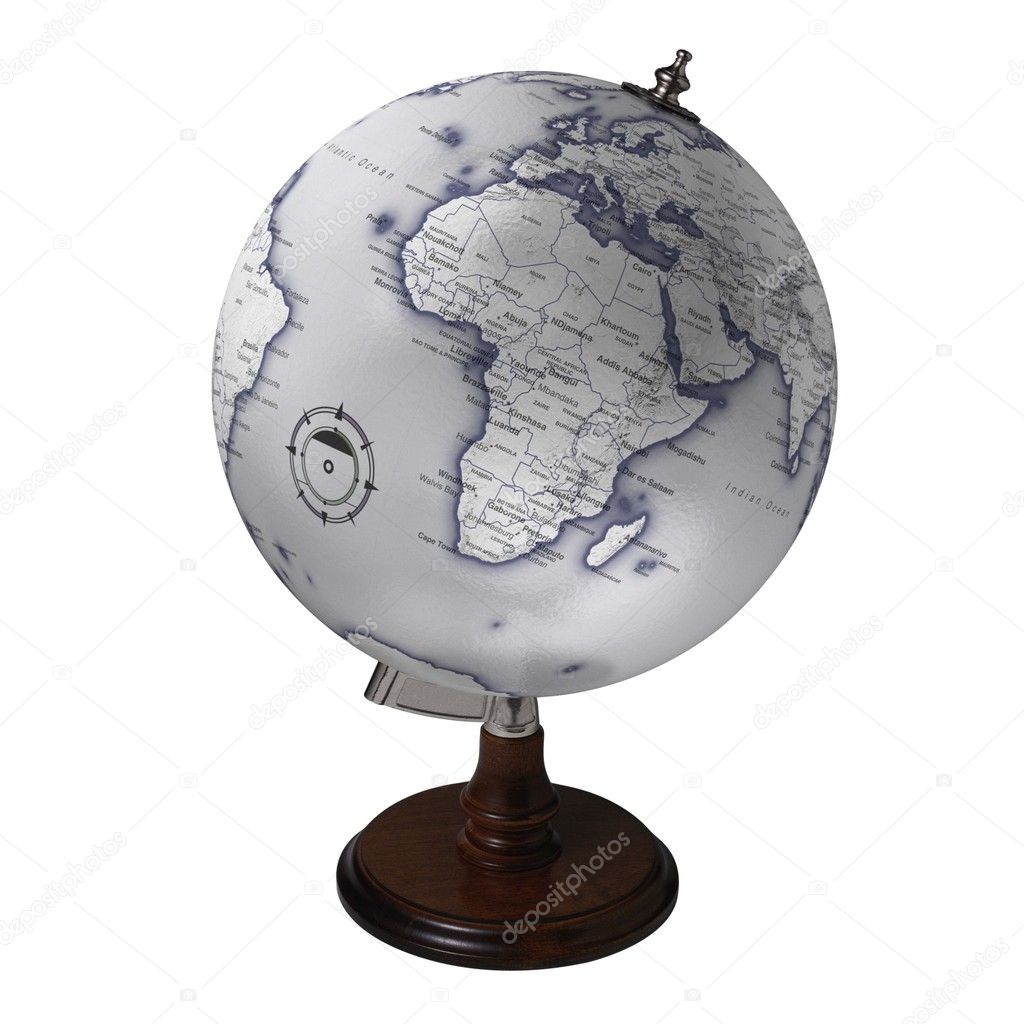 High detailed globe map Stock Photo by ©Baoooo 1747523