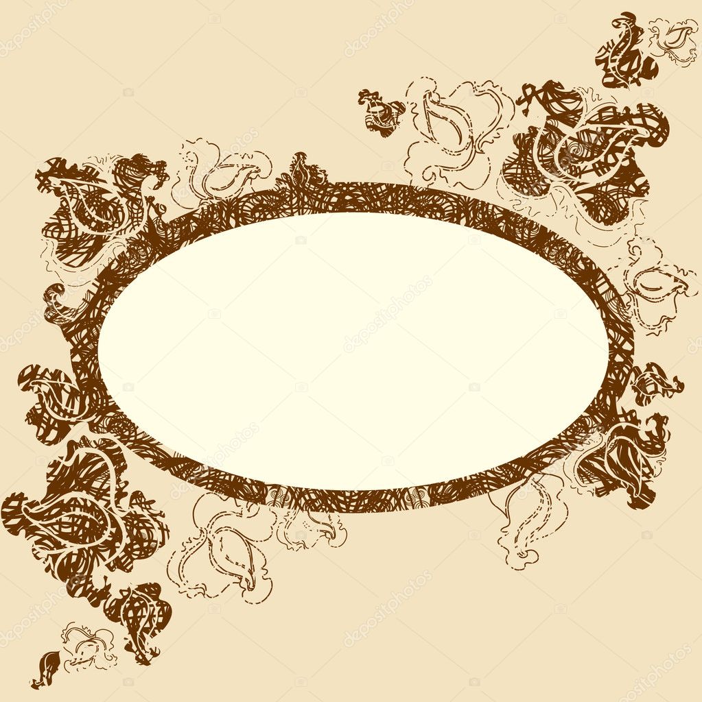 Vector Floral Vintage Grunge Frame — Stock Vector © Kynata 1629656