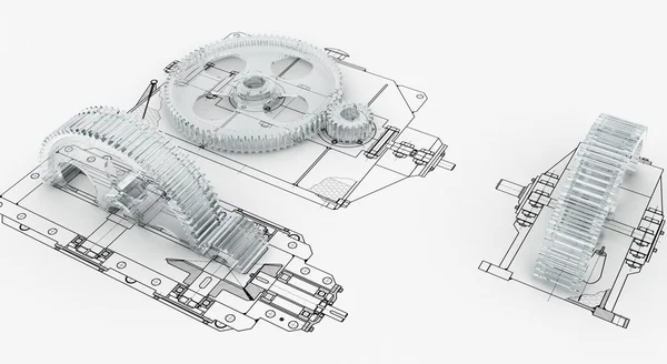 Mechanical sketch with gears Stock Photo by ©ericmilos 1584764