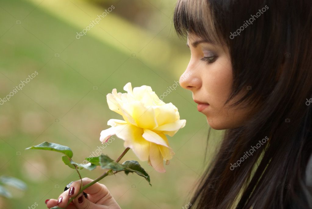 Beautiful girl with rose Stock Photo by ©dovapi 1636864