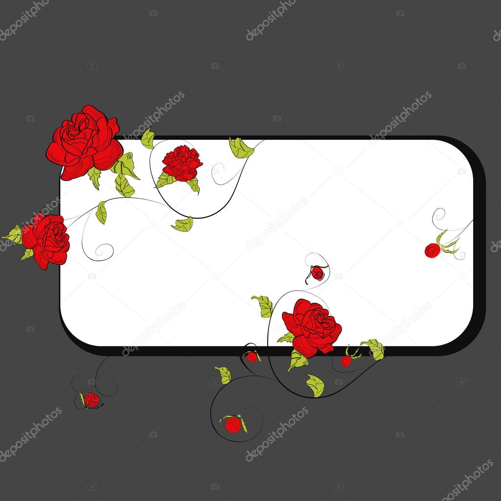 Frame with rose — Stock Vector © Jershova #1765269