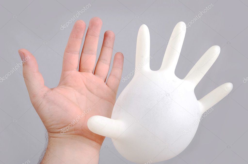 Two hands, real and fake Stock Photo by ©zurijeta 1833344