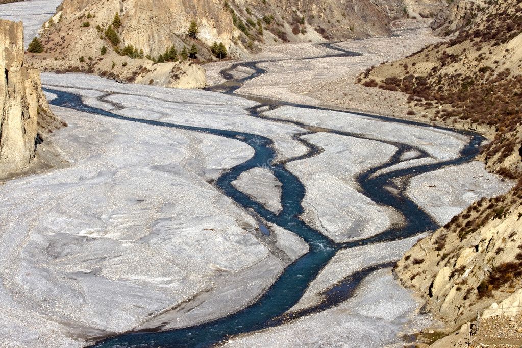 Mountain river with tributary. — Stock Photo © alll32 #1632712