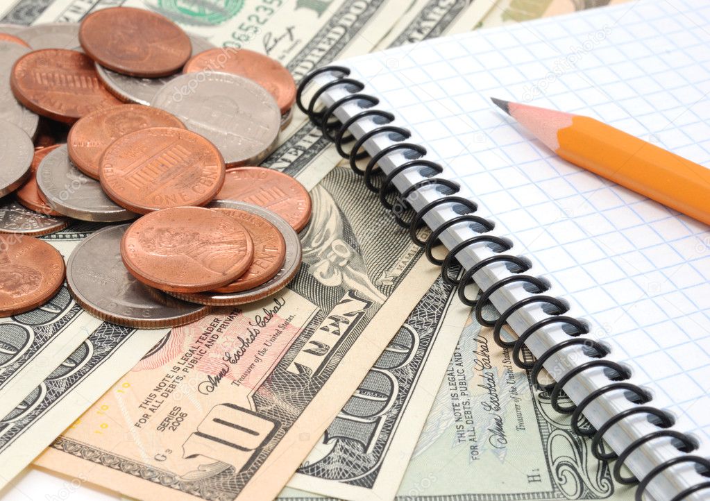 Money, pencil, notebook. Stock Photo by ©e_mikh 2543410
