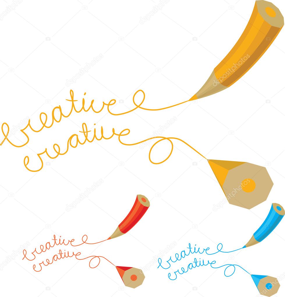 Two creative pencil — Stock Vector © liliya #1656461