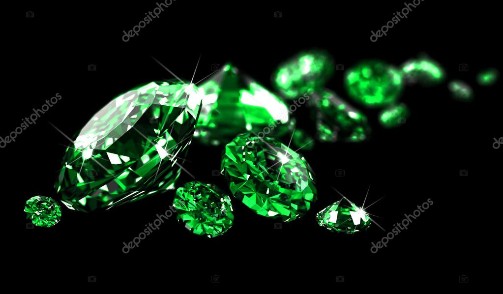Emeralds on black surface Stock Photo by ©icetray 1624031