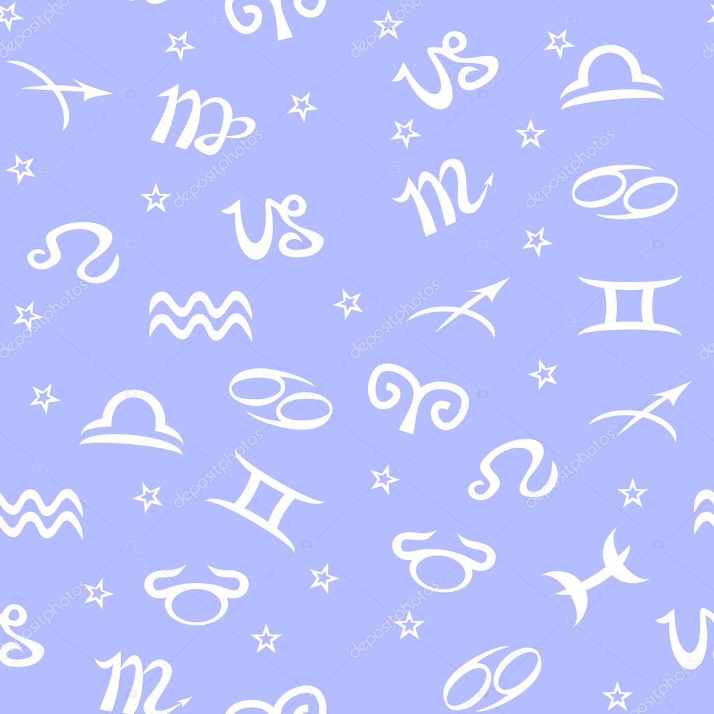 Vector seamless zodiac background Stock Vector Image by ©masterOK #1735462