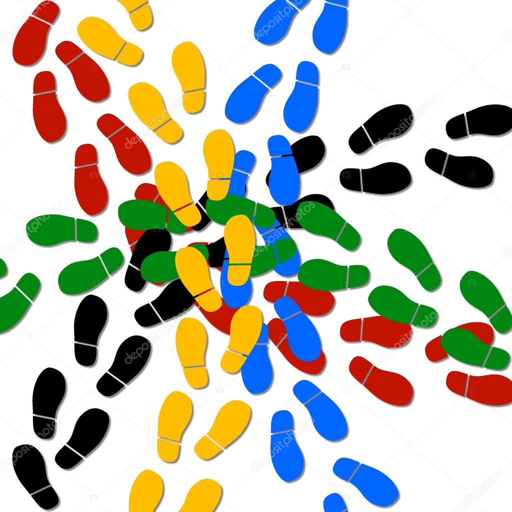 Colored footprints — Stock Photo © pdesign #1765658