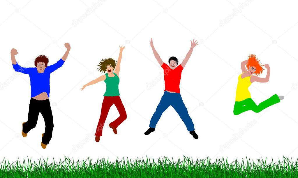Happy jumping Stock Photo by ©pdesign 1781346