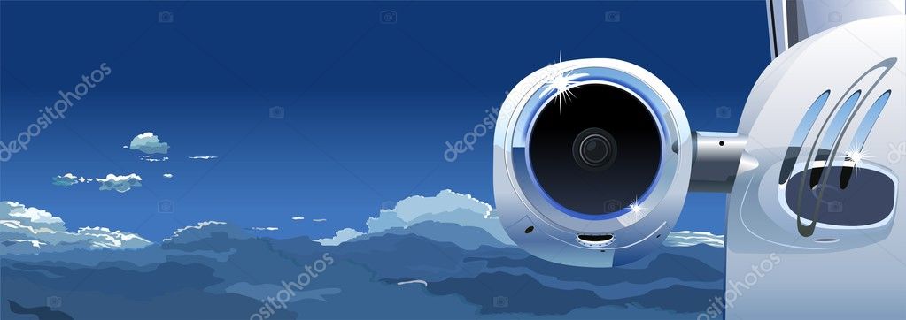 Business Jet at the Sky ⬇ Vector Image by © mechanik | Vector Stock 1721066